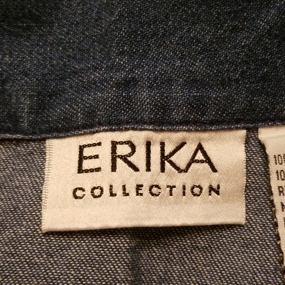 Erika Collection | Tops | Erika Collection Denim Shirt With Floral ...